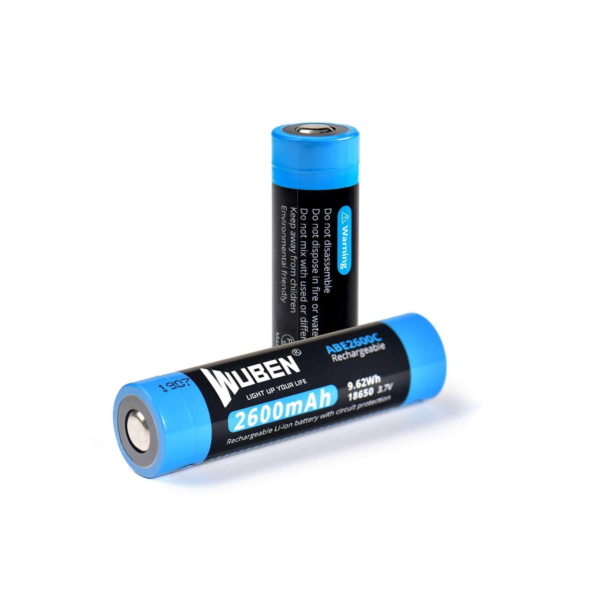 Wuben 18650 - Battery 2600mAh/10A Button Top